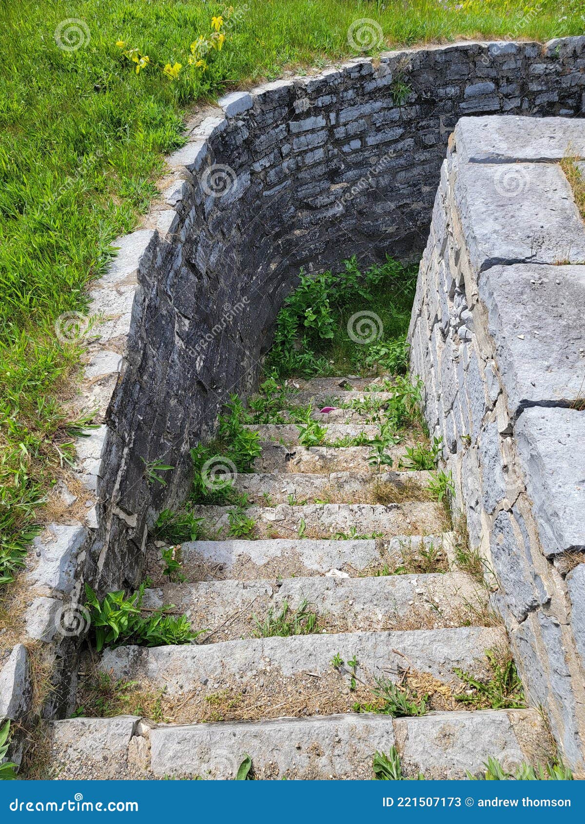 Ancient limestone stairs stock image. Image of boulder - 221507173