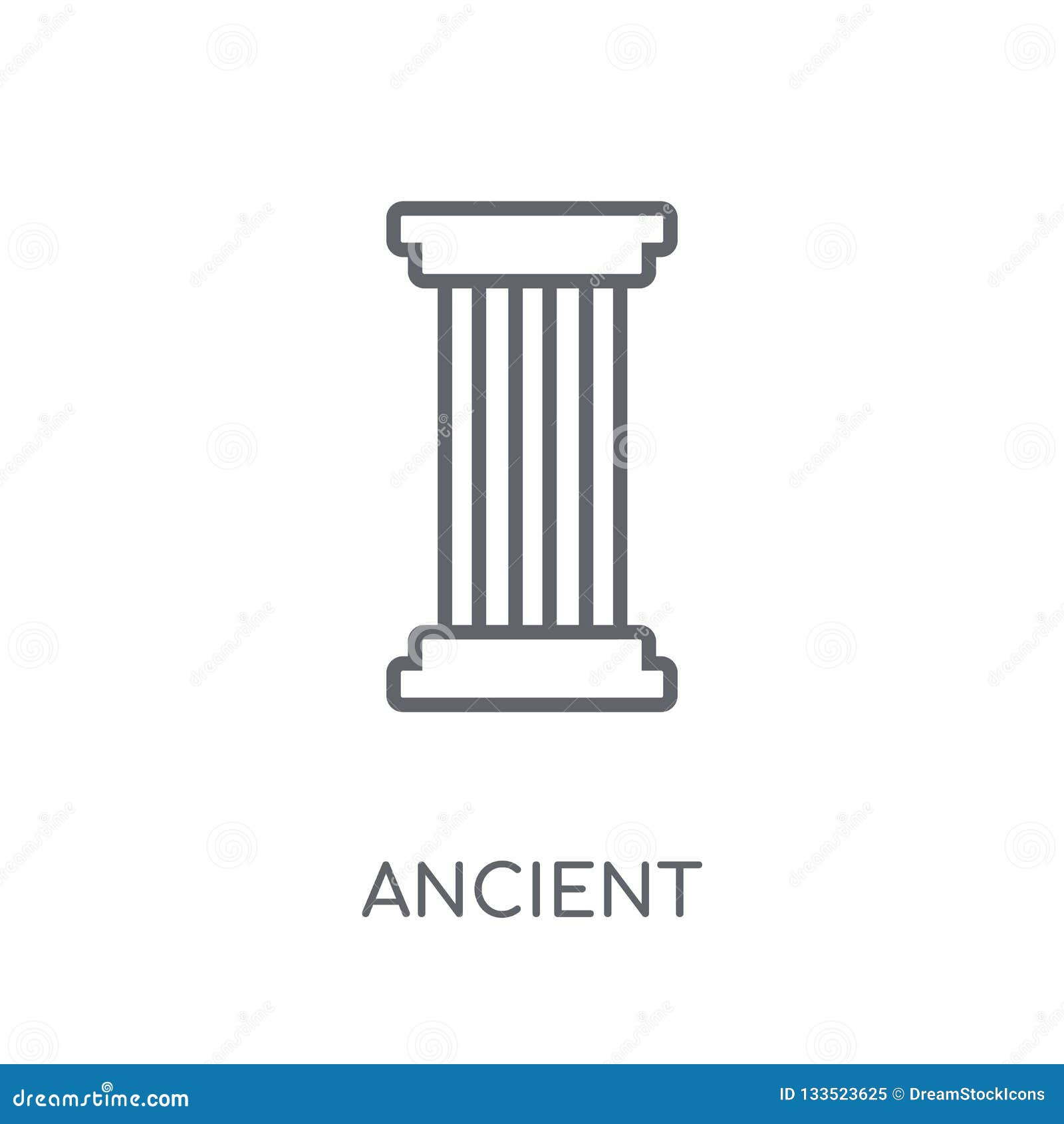 Ancient Linear Icon. Modern Outline Ancient Logo Concept on Whit Stock ...