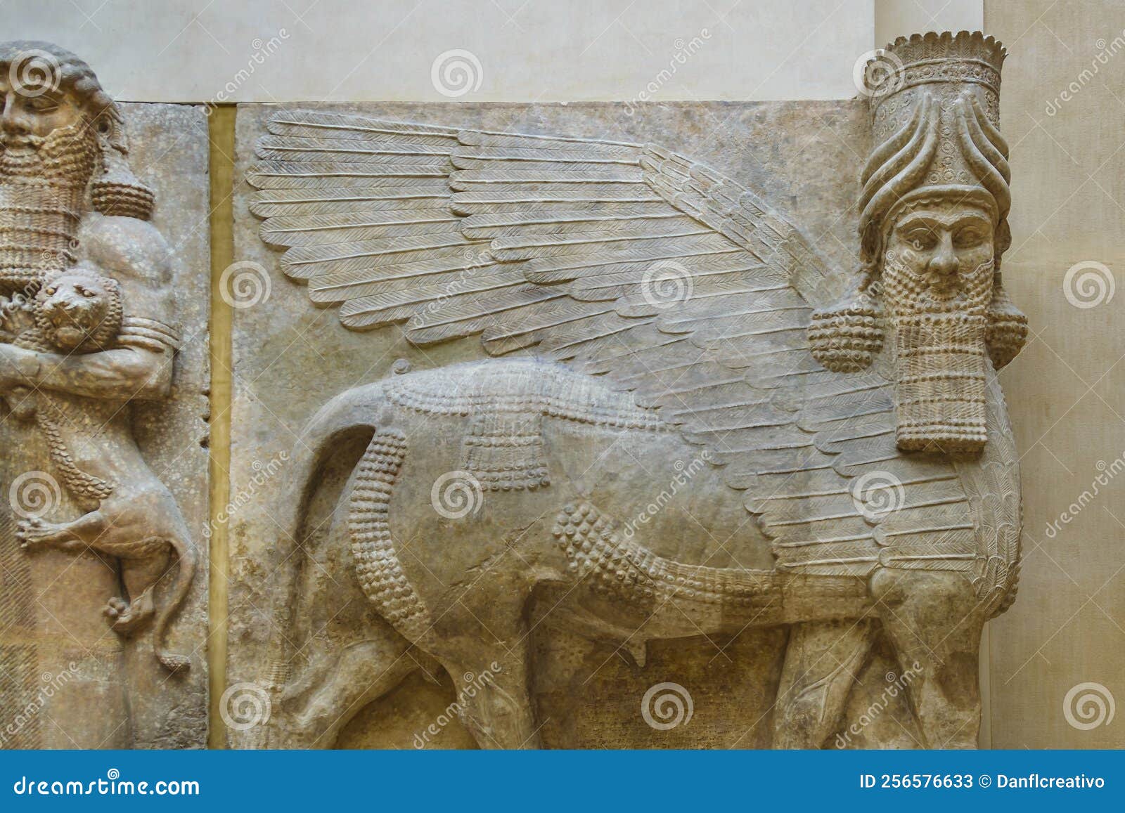 Ancient Lion Sculpture at Museum Editorial Stock Photo - Image of room ...