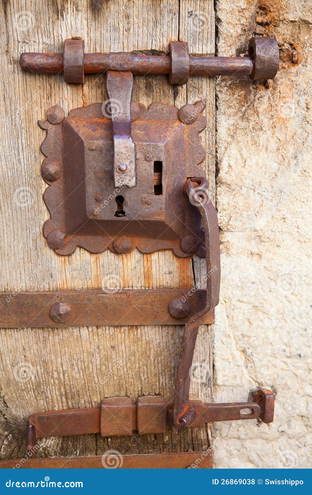 Ancient lock stock photo. Image of architecture, front - 26869038