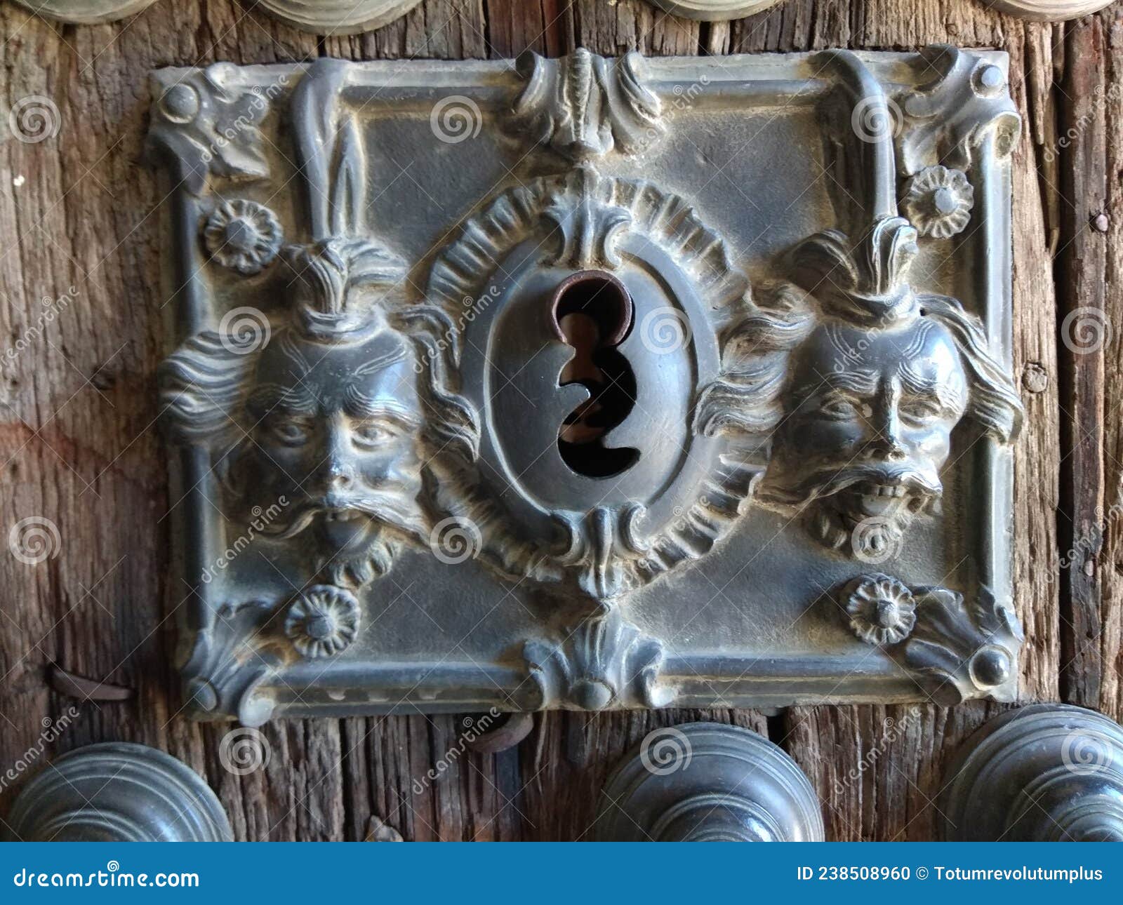 Ancient Lock With Latch On Aged Boarded Door. Royalty-Free Stock ...