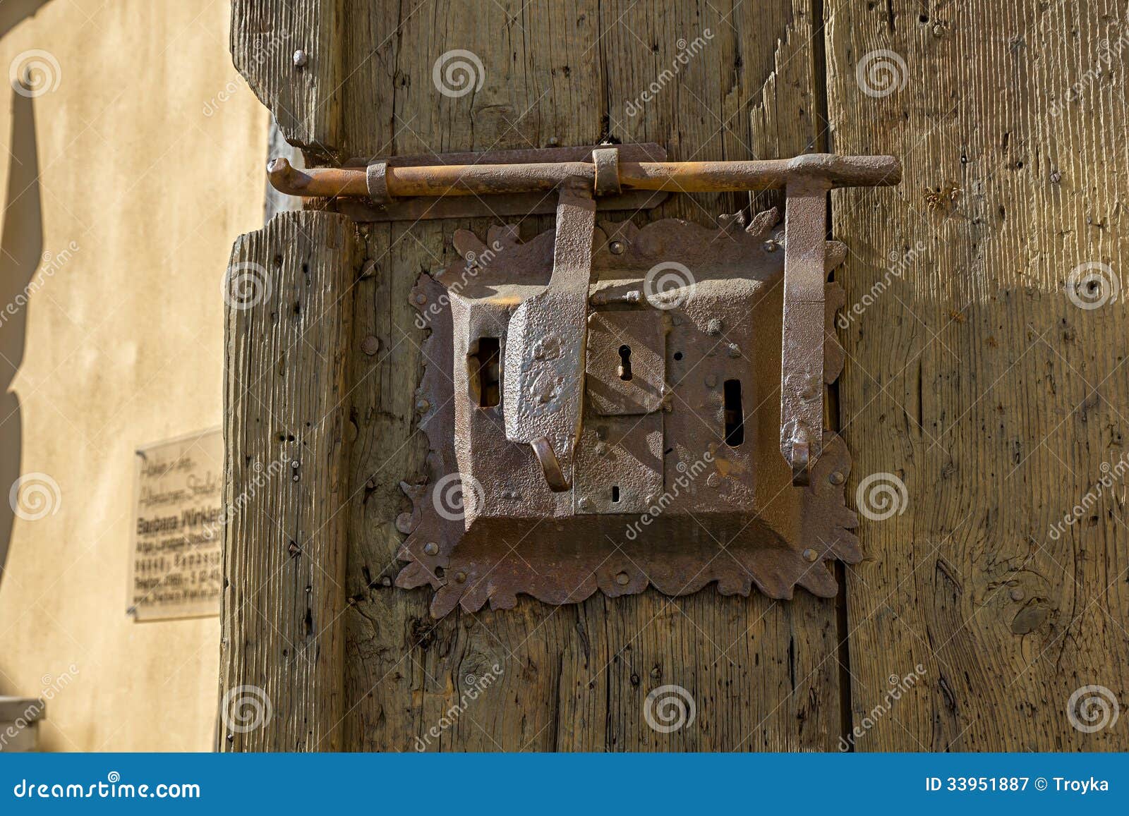 Ancient Latch In Medieval Wood Door Royalty-Free Stock Photo ...