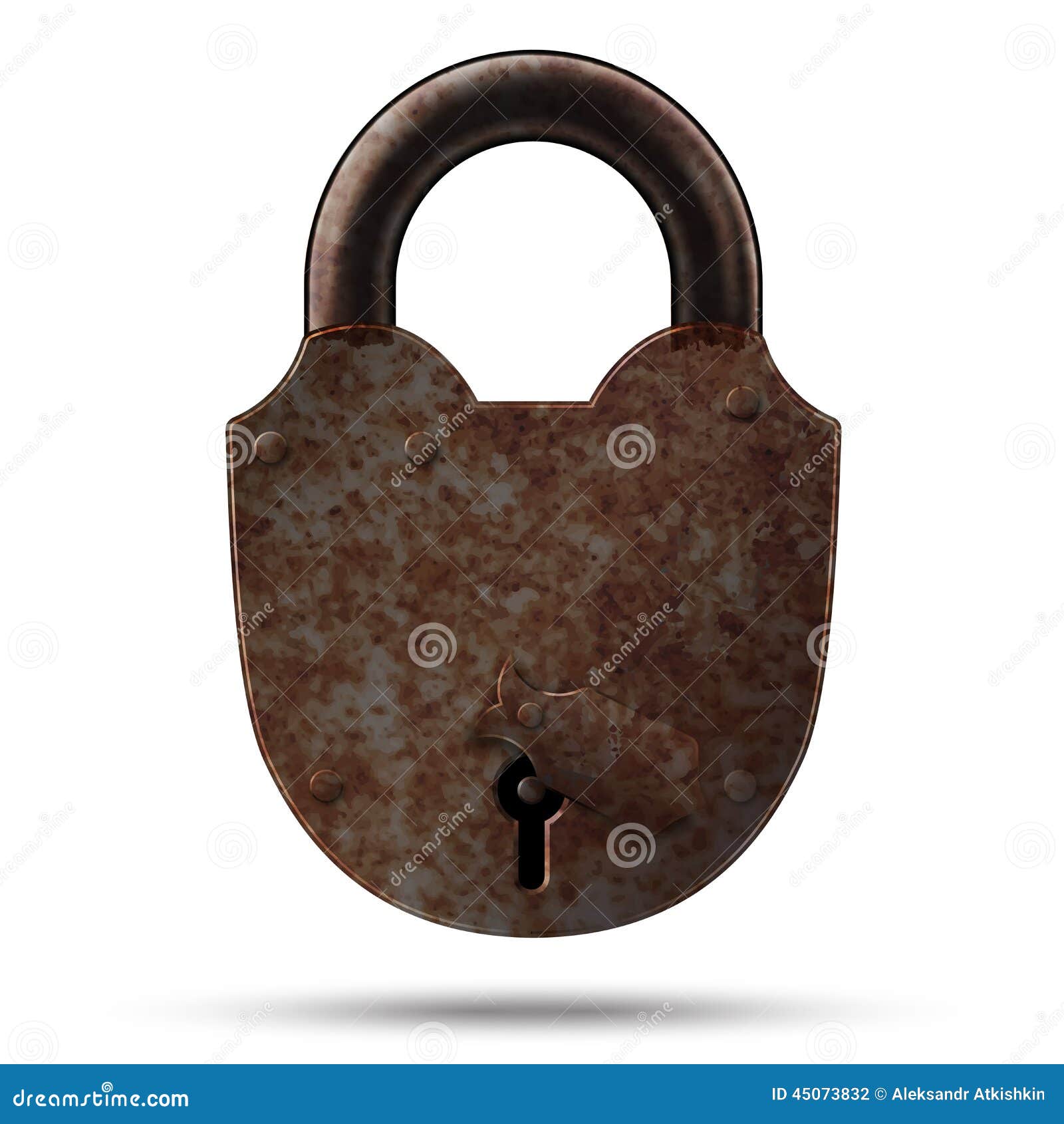 Ancient lock stock vector. Illustration of rust, object - 45073832