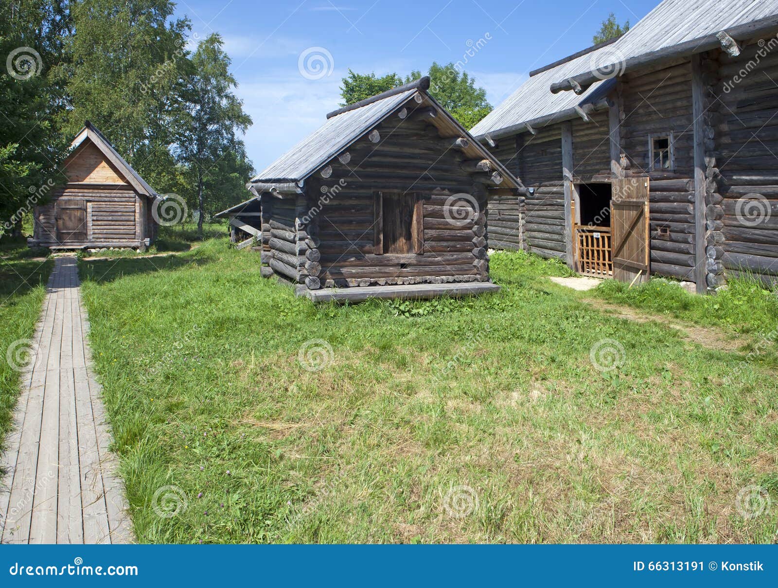 Ancient Log Hut on a Forest Glade. Russia Stock Image - Image of house ...