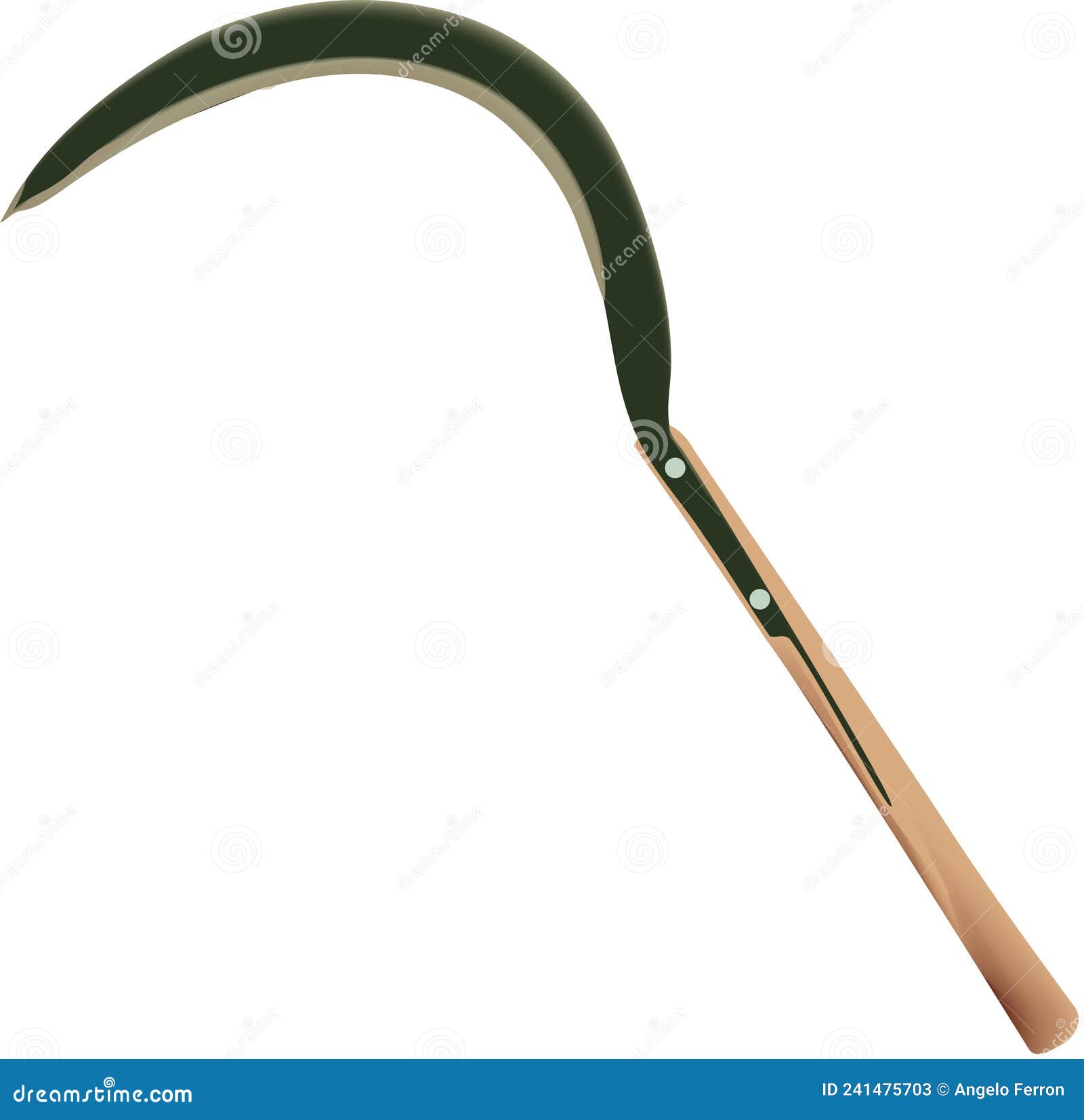 Ancient Long-handle Scythe for Hay- Stock Vector - Illustration of ...