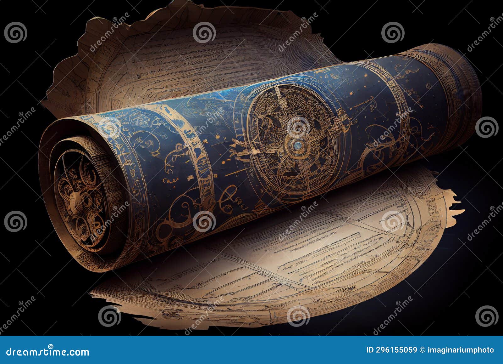 Ancient Looking Hebrew Scroll of the Torah Stock Illustration ...