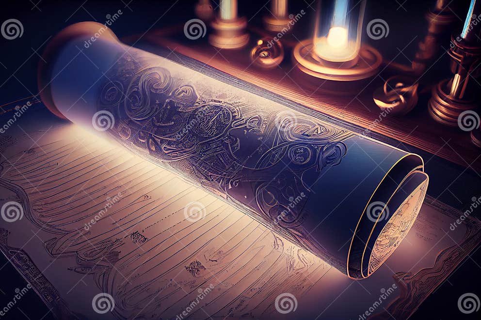 Ancient Looking Hebrew Scroll of the Torah Stock Photo - Image of ...
