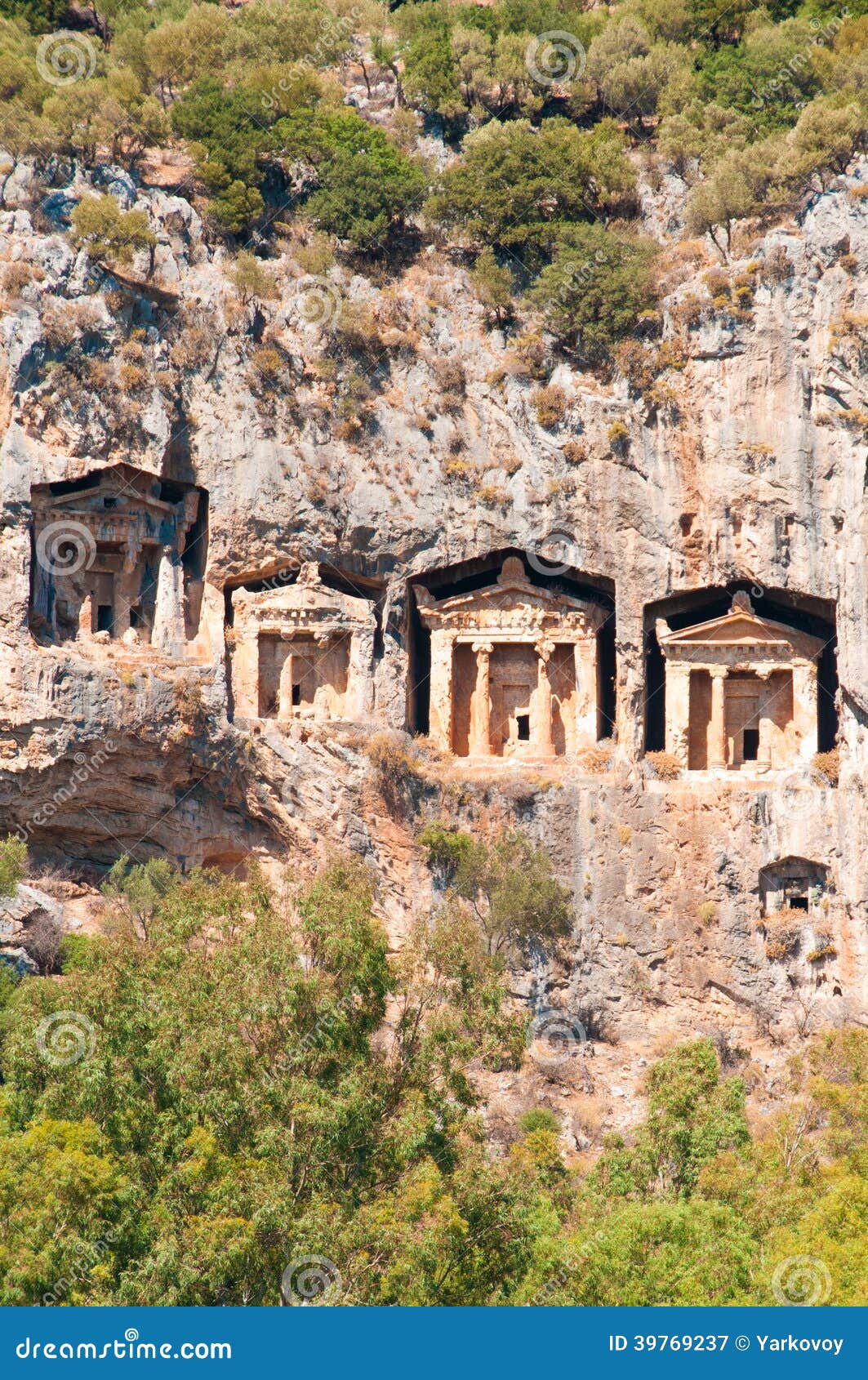 Ancient Lycian Tombs - Architecture in Mountains Stock Image - Image of ...