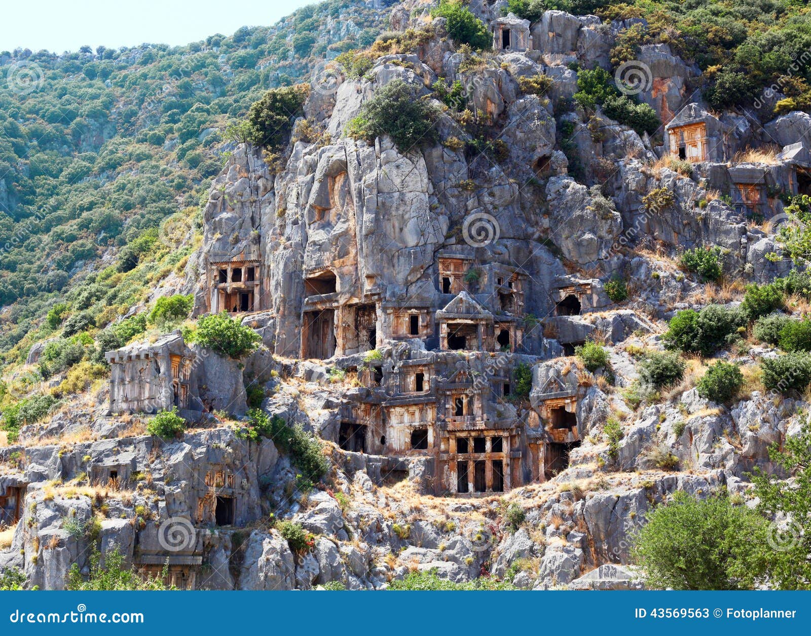 Ancient lycian tombs stock image. Image of grave, ruin - 43569563