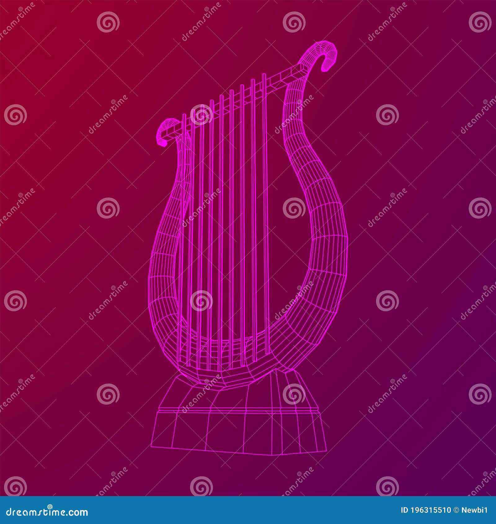 Ancient Lyre Isolated On White Background. Vector Cartoon Close-up ...