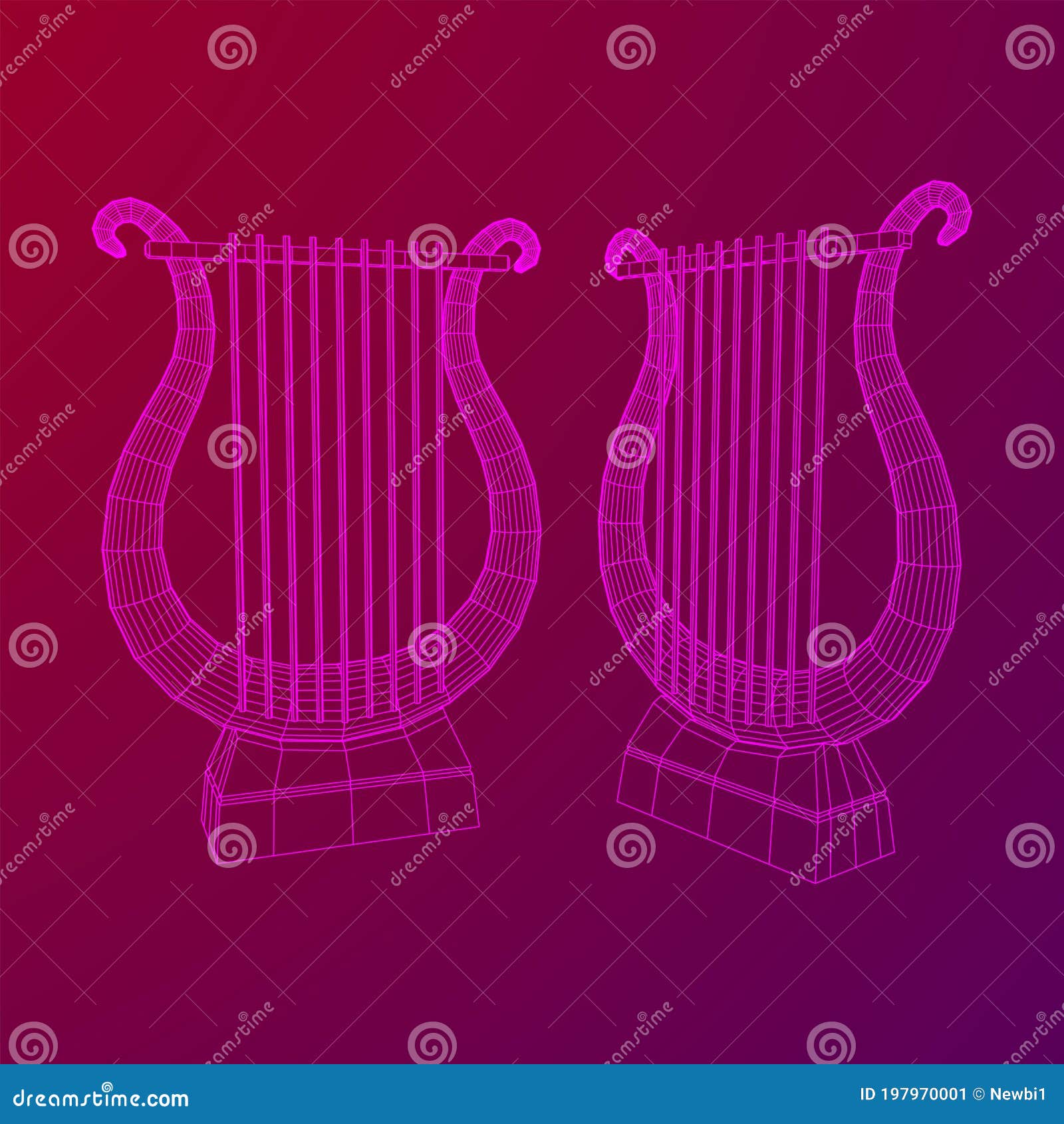 Ancient Lyre or Harp Musical Instrument Stock Vector - Illustration of ...