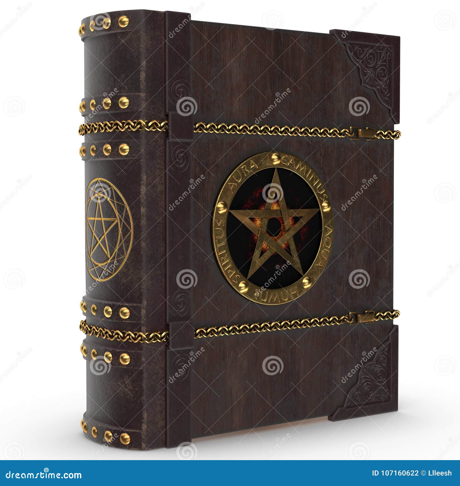 An Ancient Magic Book in Leather Binding and with Iron Trim. the Book ...