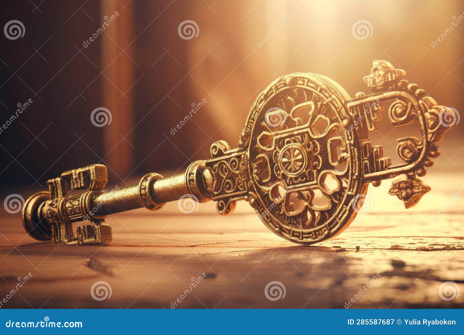 Ancient Magic Key. Generate Ai Stock Illustration - Illustration of ...