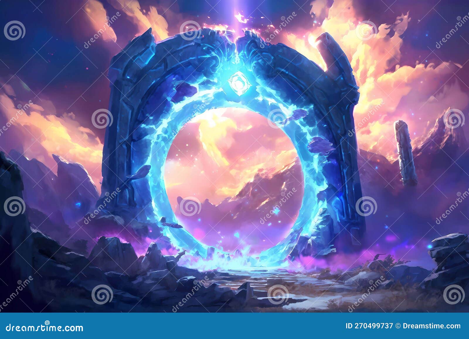 The Ancient Magic Portal Generated by Ai Stock Illustration ...
