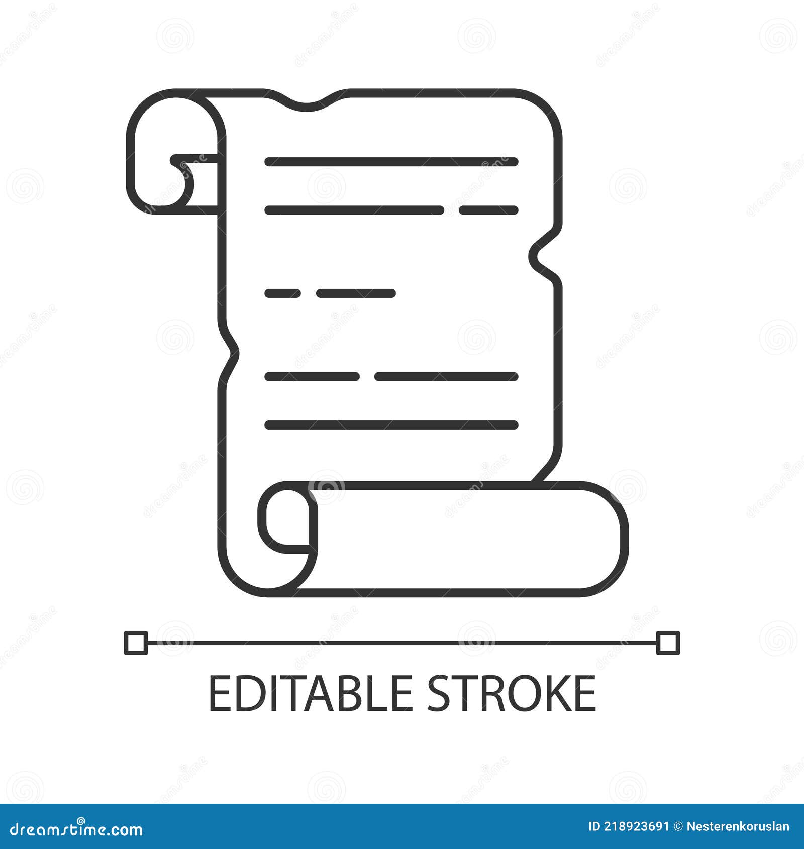 Ancient Manuscripts Linear Icon Stock Vector - Illustration of heritage ...