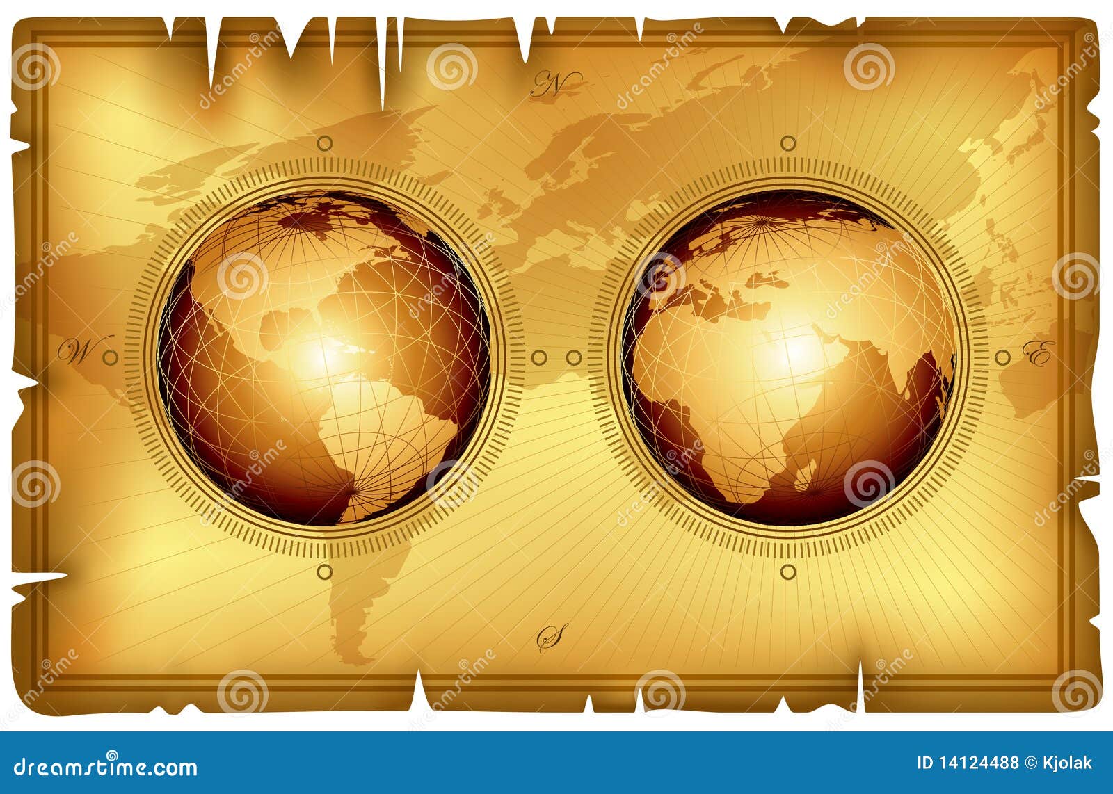 Ancient Map Vector Illustration | CartoonDealer.com #14124488