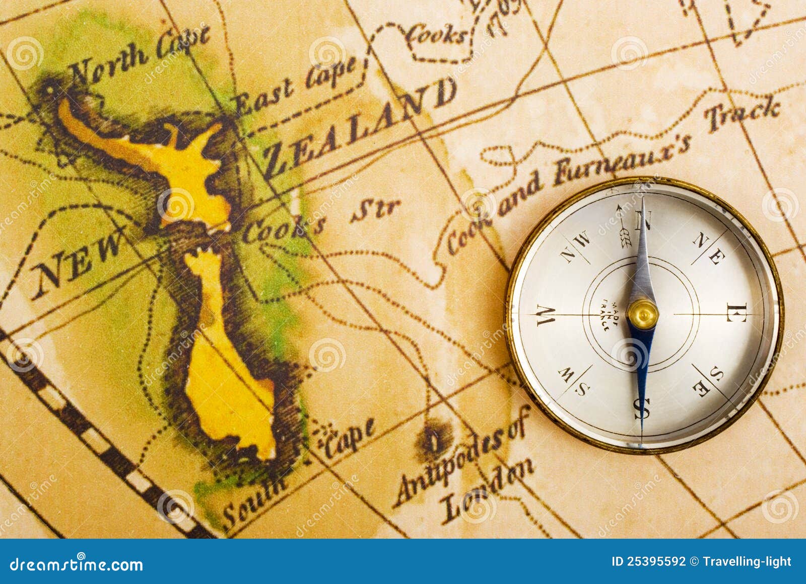 Ancient Map and Compass stock photo. Image of history - 25395592