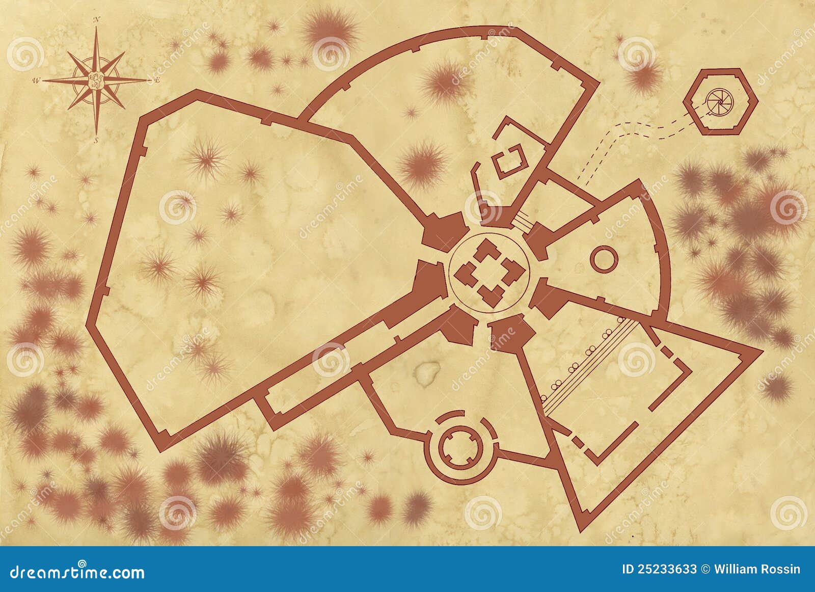 Ancient Map Of A Fortress Royalty-Free Stock Photo | CartoonDealer.com ...