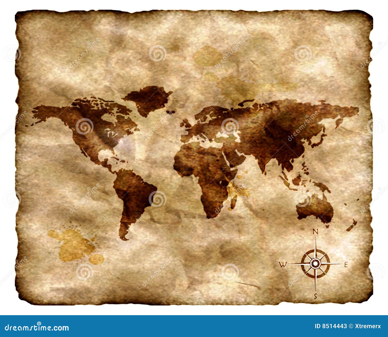 Ancient Map on Grunge Paper. Stock Illustration - Illustration of ...
