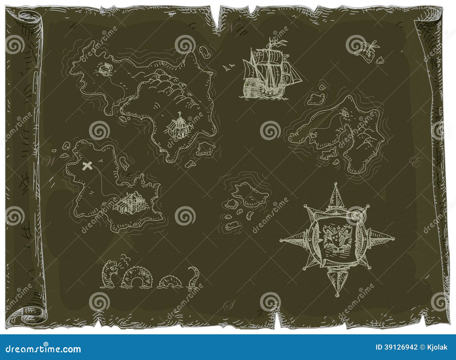 Ancient Map Vector Illustration | CartoonDealer.com #39126942