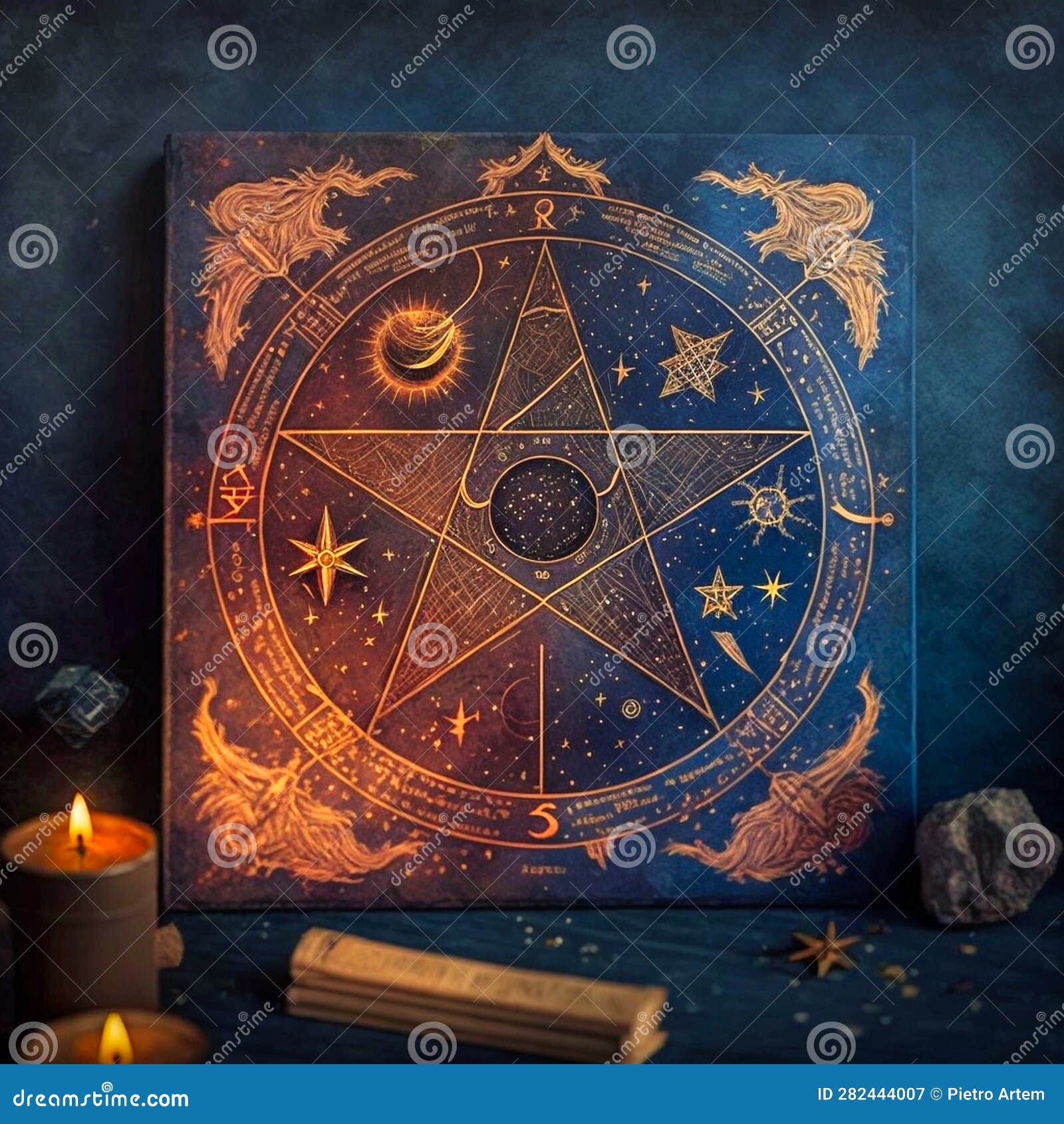 Ancient Map of Stars Marginalia with Magical Symbo, Generative AI Stock ...