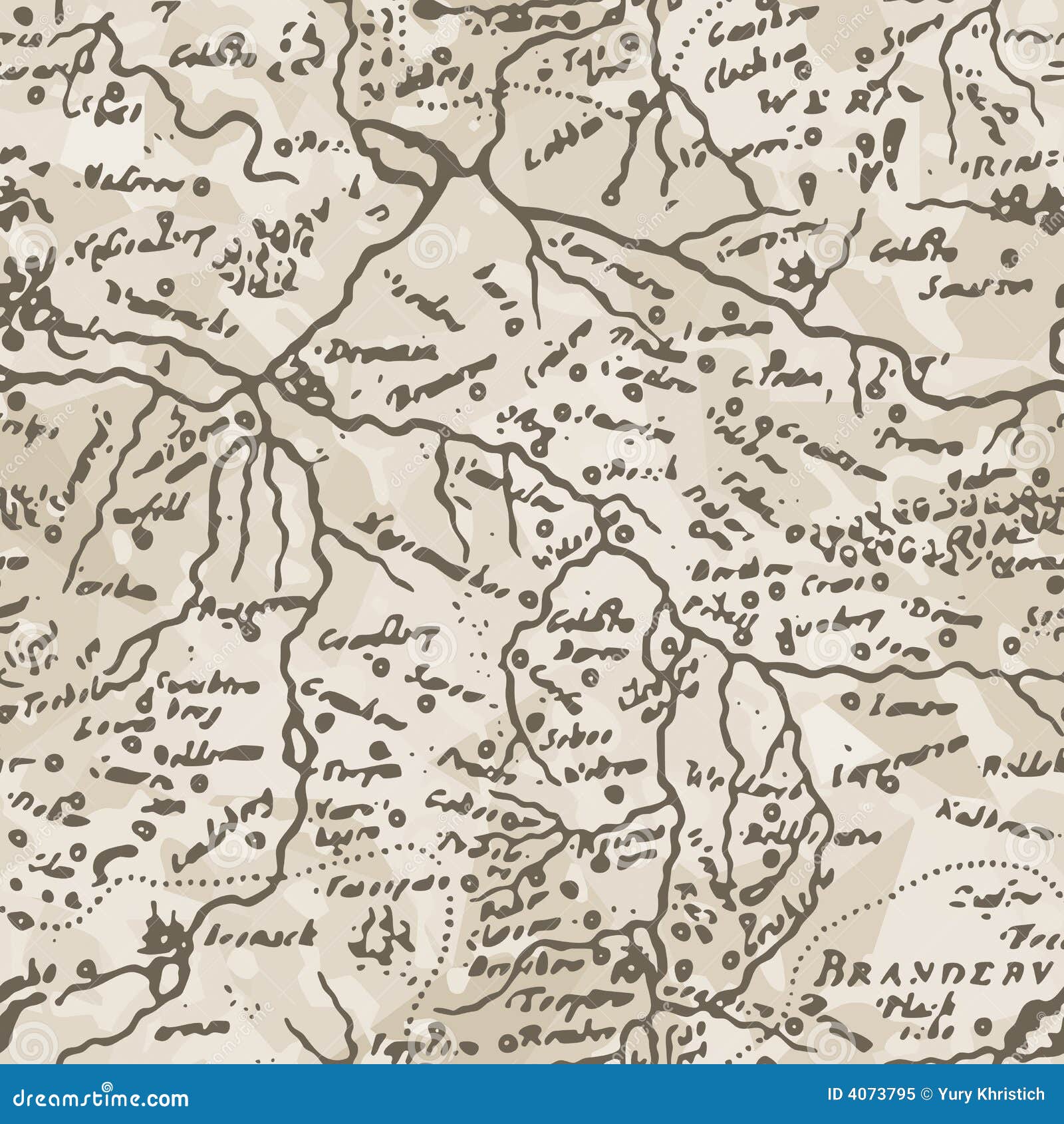 Ancient Map (vector Seamless W Stock Vector - Illustration of brown ...