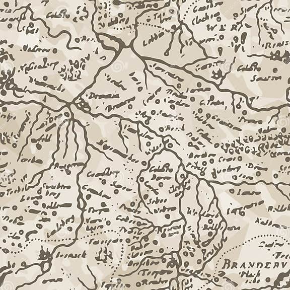 Ancient Map (vector Seamless W Stock Vector - Illustration of brown ...