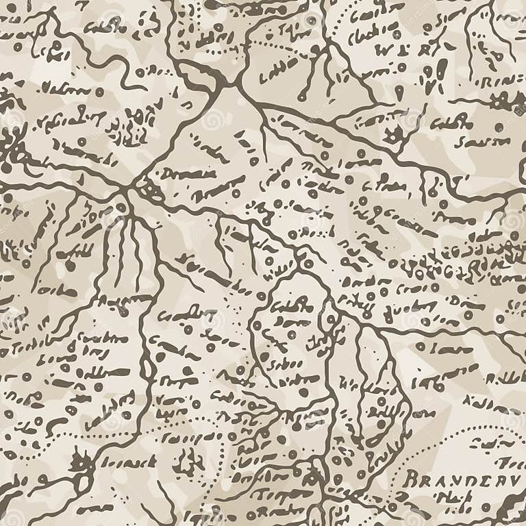 Ancient Map (vector Seamless W Stock Vector - Illustration of brown ...