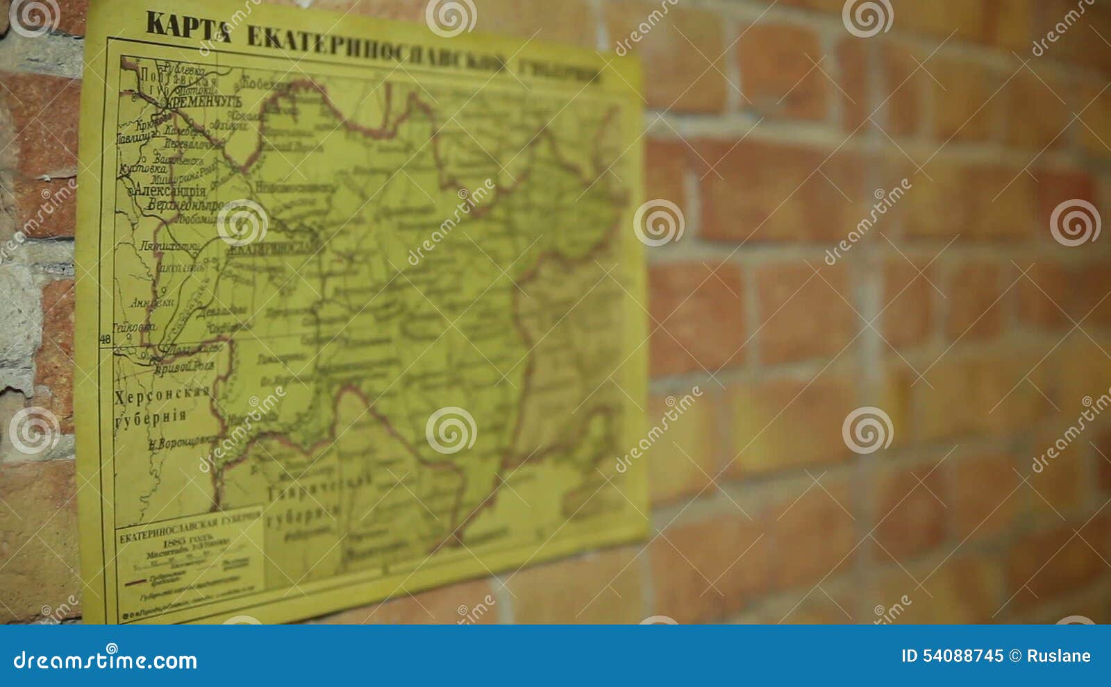 Ancient map on the wall stock video. Video of history - 54088745