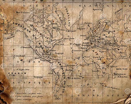 Ancient map of the world. stock image. Image of exploration - 5193789