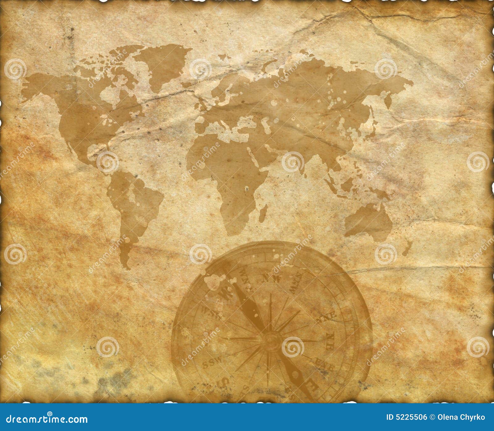Ancient Map Of The World. Compass Royalty-Free Stock Image ...