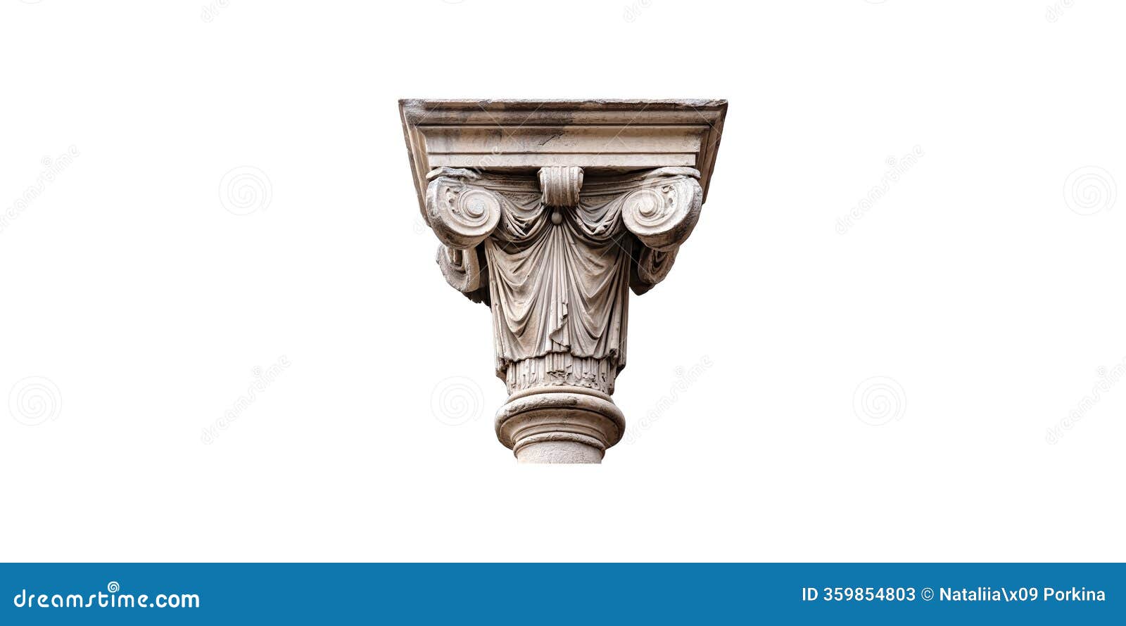 Ancient Marble Ionic Column Capital Isolated on Transparent Background Stock Image - Image of ...