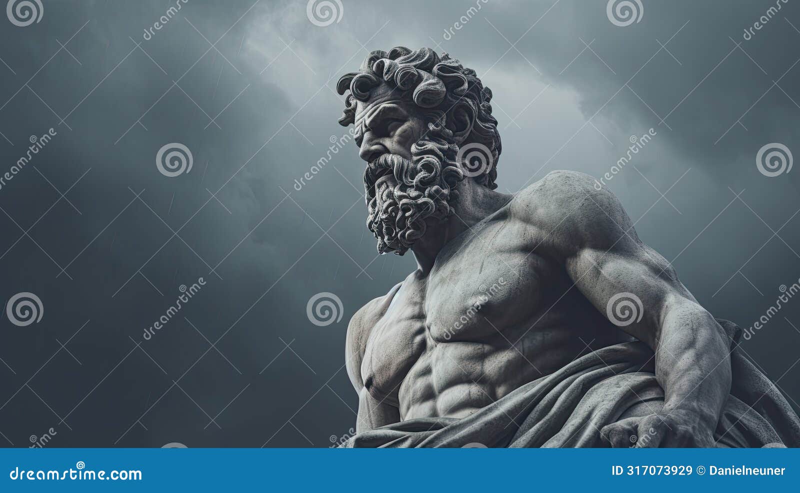 Ancient Marble Statue of a Muscular Greek Philisopher Stock ...
