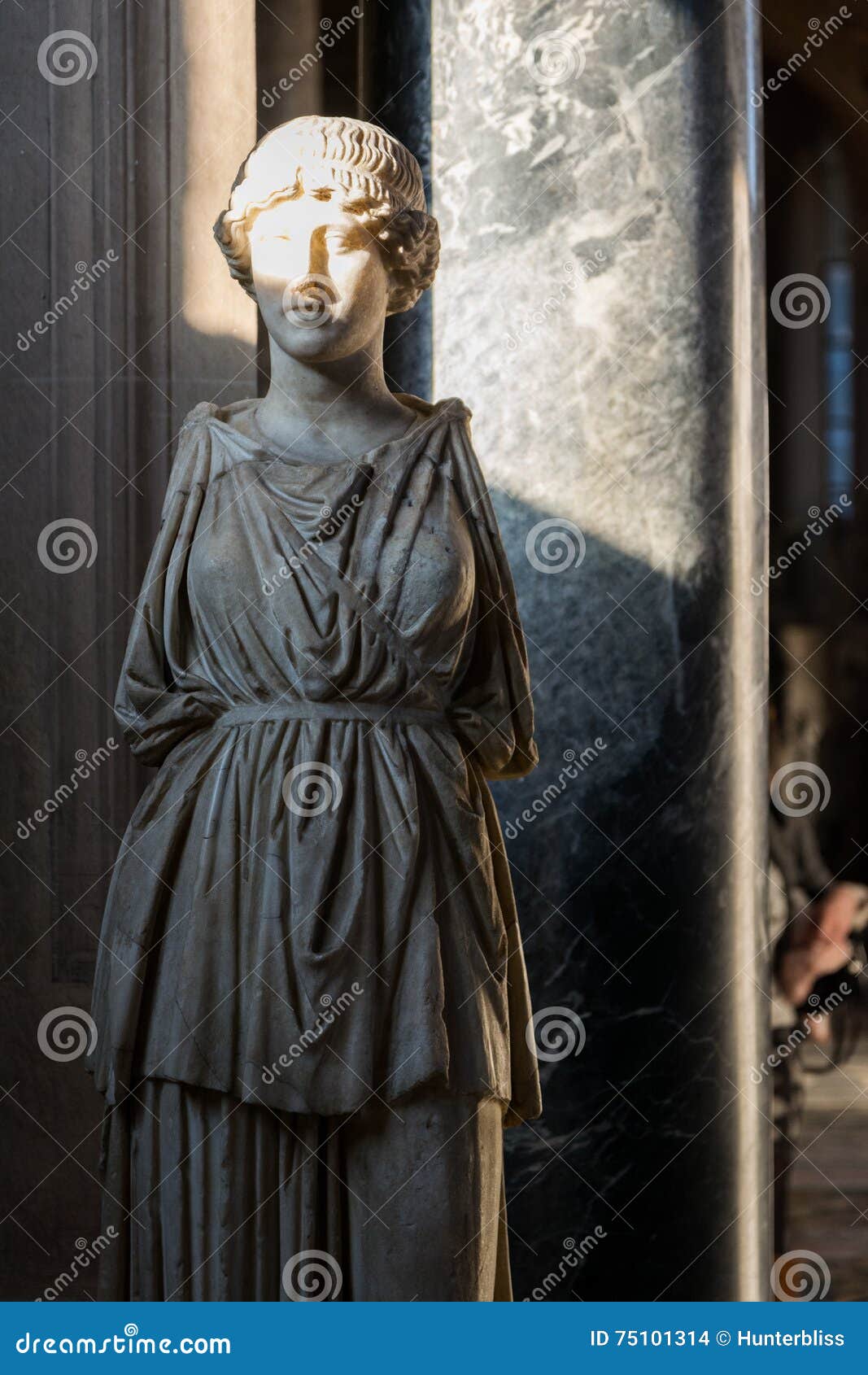 Ancient Marble Statue, Robed Female, Louvre Museum, Paris, France ...
