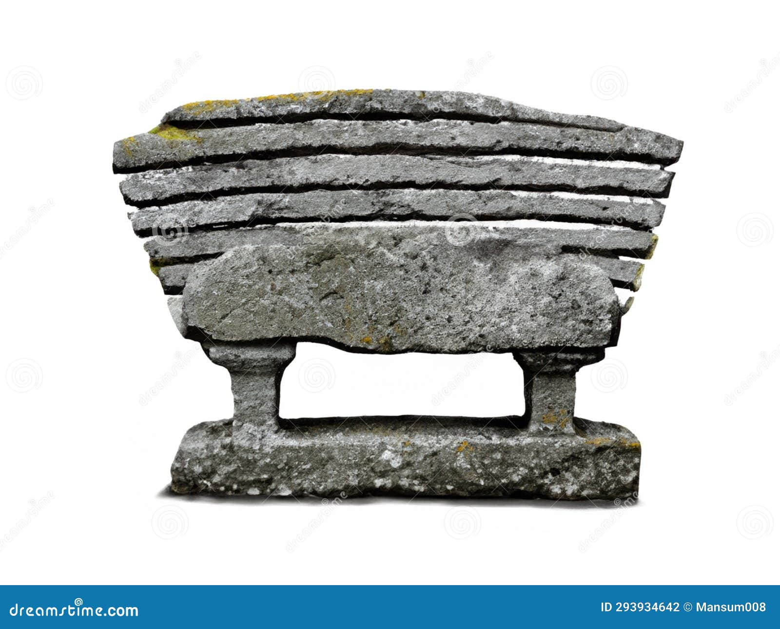 Ancient Marble Stone Chair Isolated on White Stock Photo - Image of ...