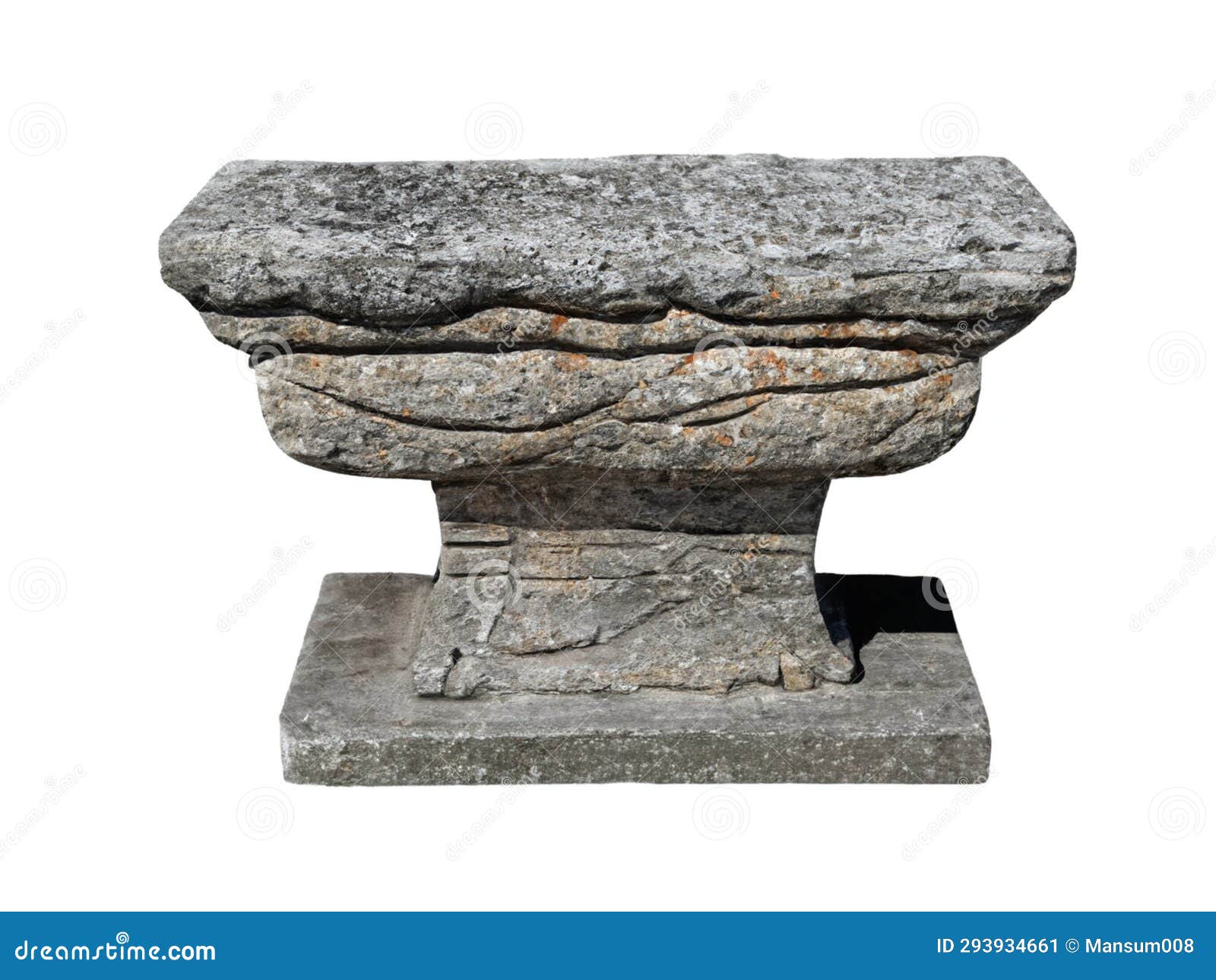 Ancient Marble Stone Chair Isolated on White Stock Image - Image of ...