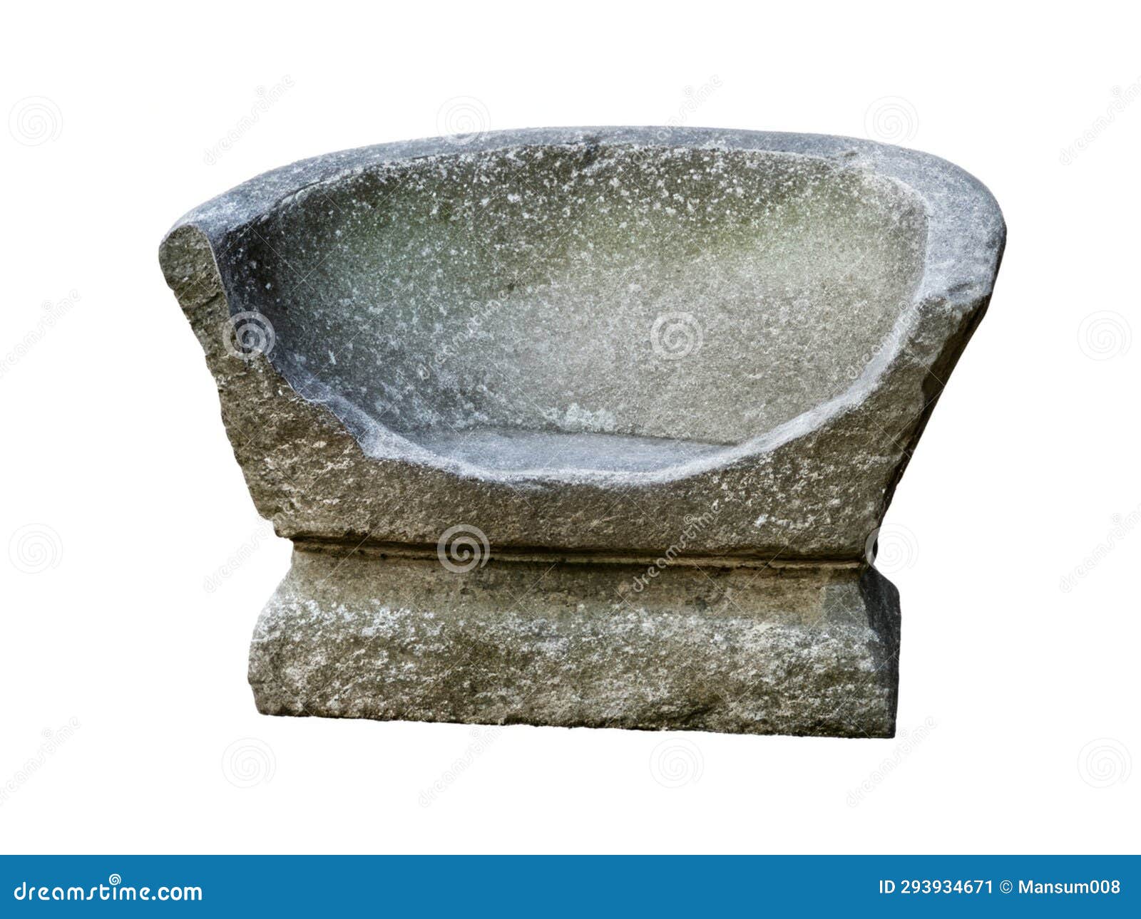 Ancient Marble Stone Chair Isolated on White Stock Image - Image of ...