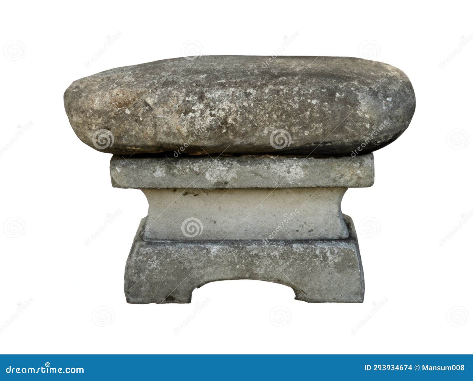 Ancient Marble Stone Chair Isolated on White Stock Photo - Image of ...