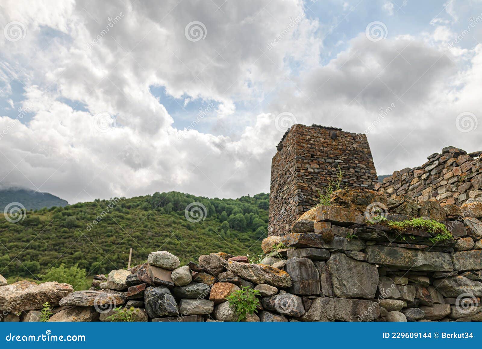 Ancient Masonry Made of Large Stones without Bonding Mortar Stock Photo ...
