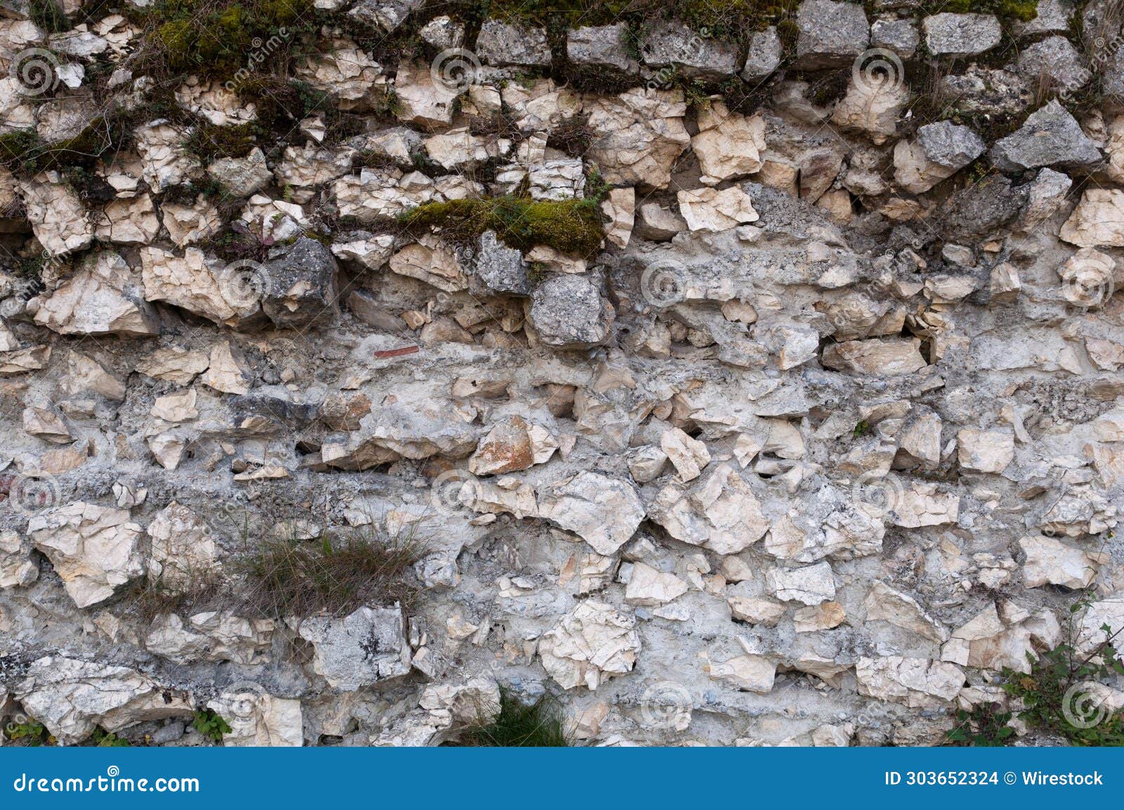 Ancient Masonry Wall in Germany, Constructed with Limestone Bricks ...
