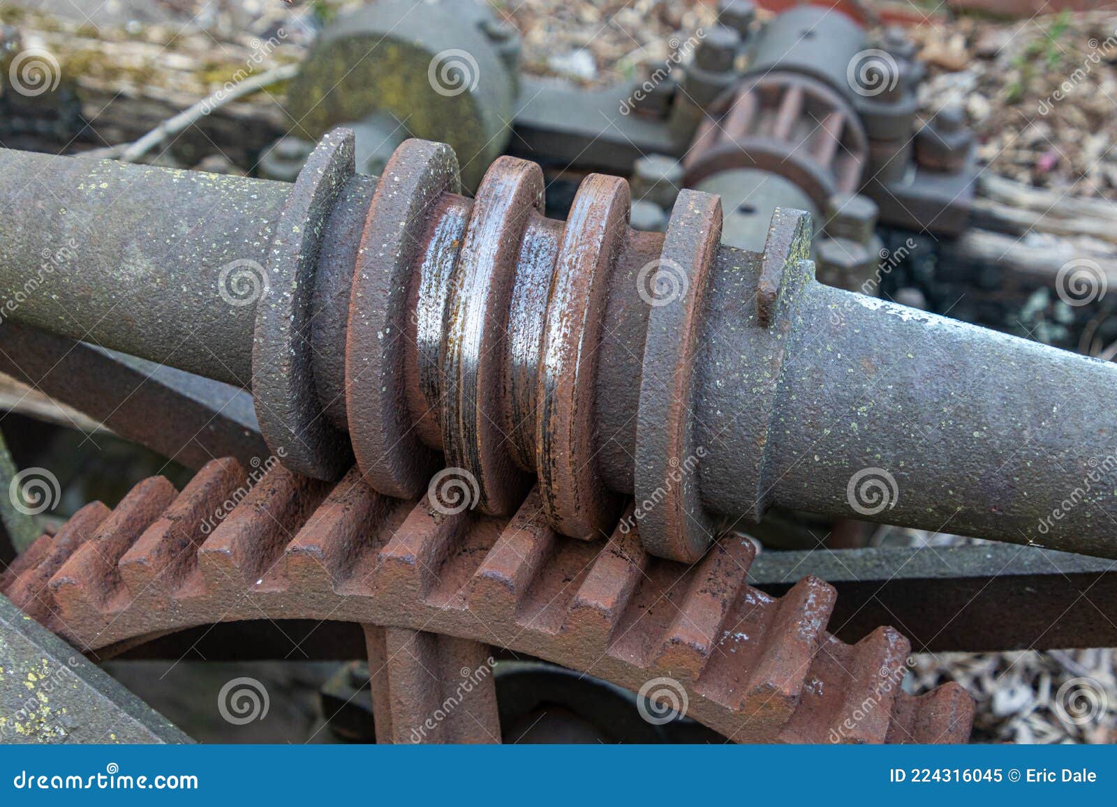 Ancient, Massive, Abandoned, Rusting Worm Drive Gear Box Showing Wear ...