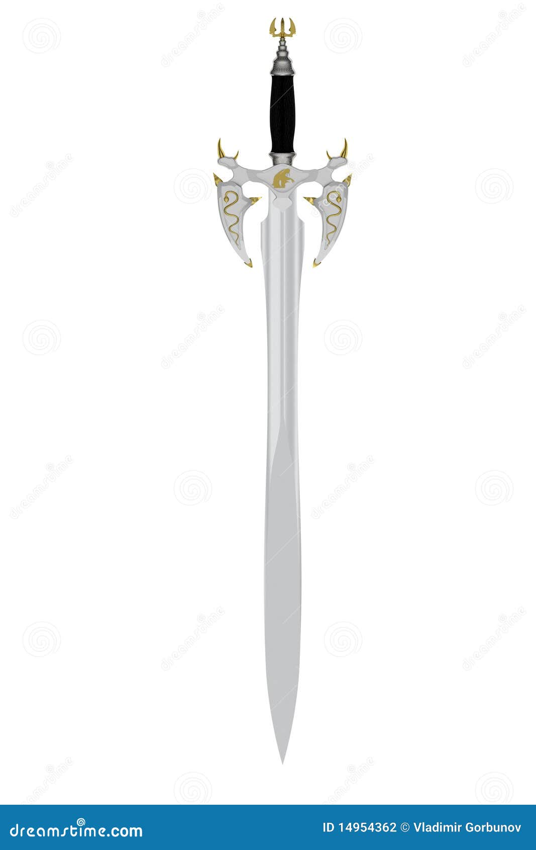 Ancient Matted Sword Isolated on White Background Stock Illustration ...