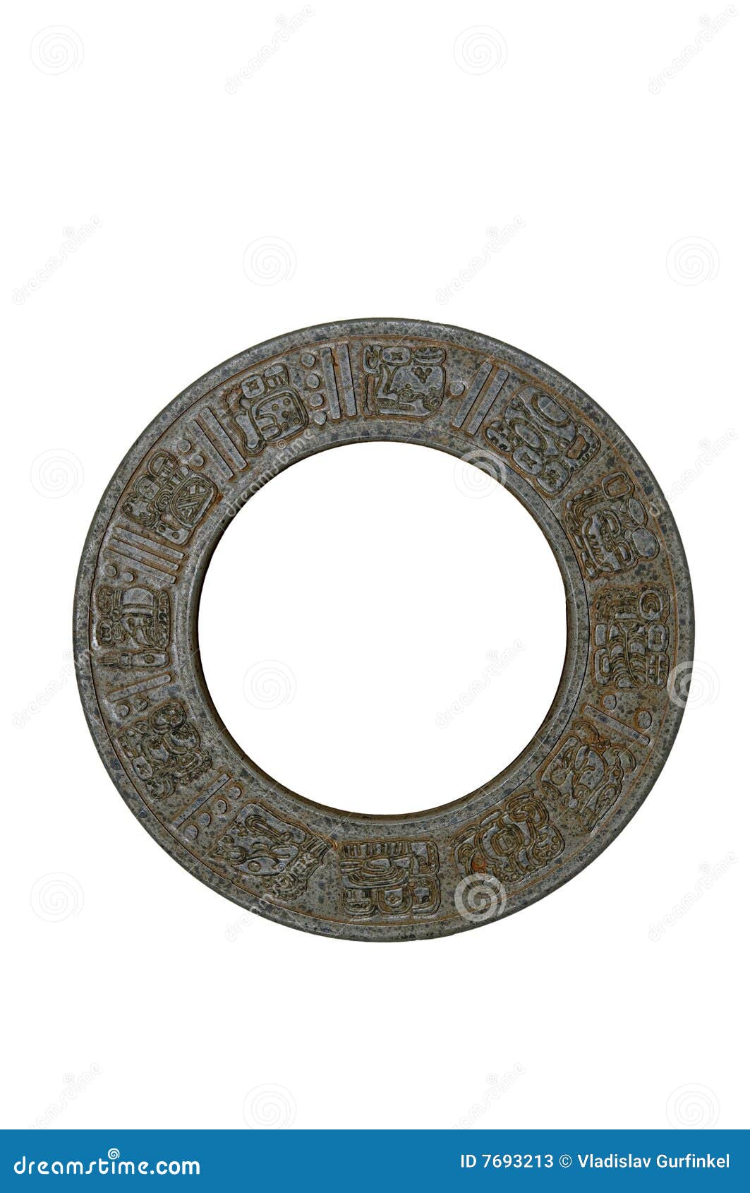 Ancient Maya Disk with Hieroglyphics Stock Image - Image of carvings ...