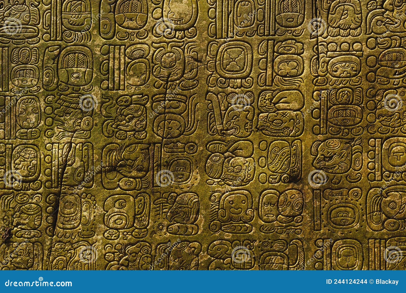 Ancient Maya Script Carved on the Stone Wall Stock Photo - Image of ...