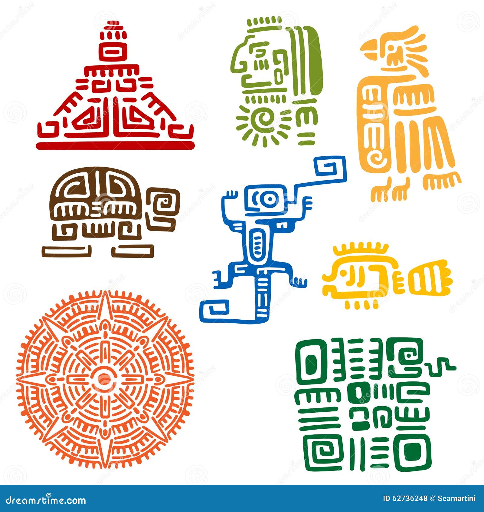 Ancient Mayan and Aztec Totems or Signs Stock Vector - Illustration of ... Ancient Mayan and Aztec Totems or Signs Stock Vector - Illustration of ...