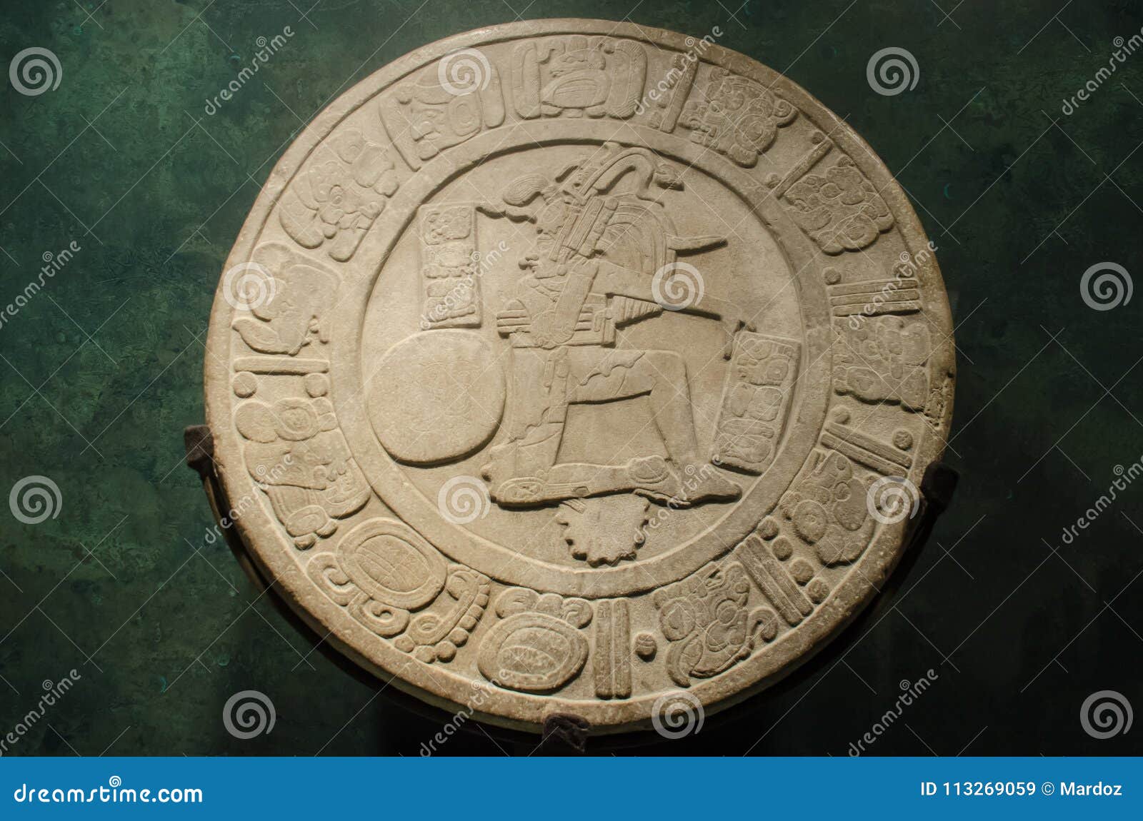 Ancient Mayan Ballgame Player Stone Disc Stock Image - Image of figure ...