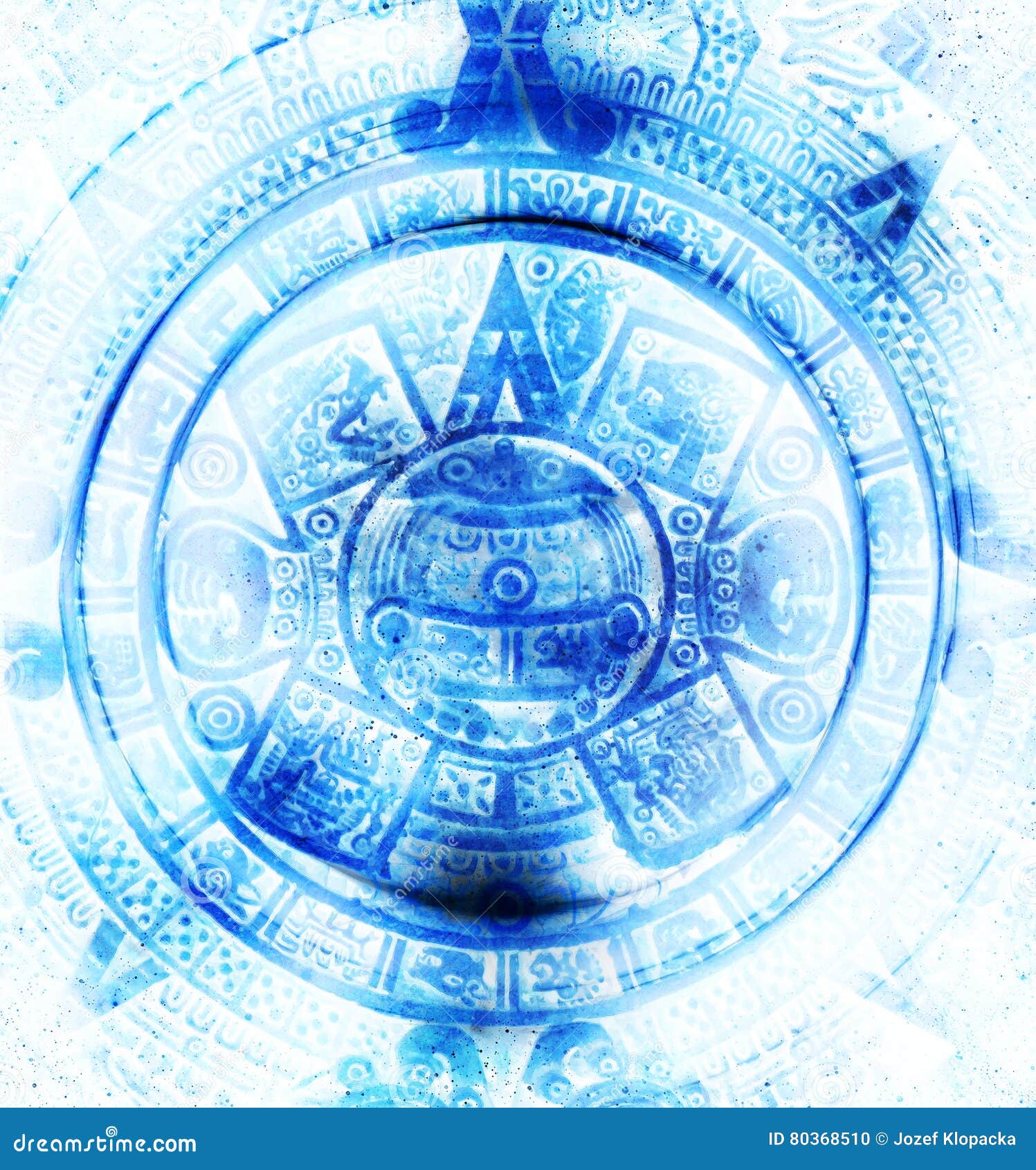 Ancient Mayan Calendar, Abstract Color Background, Computer Collage ...