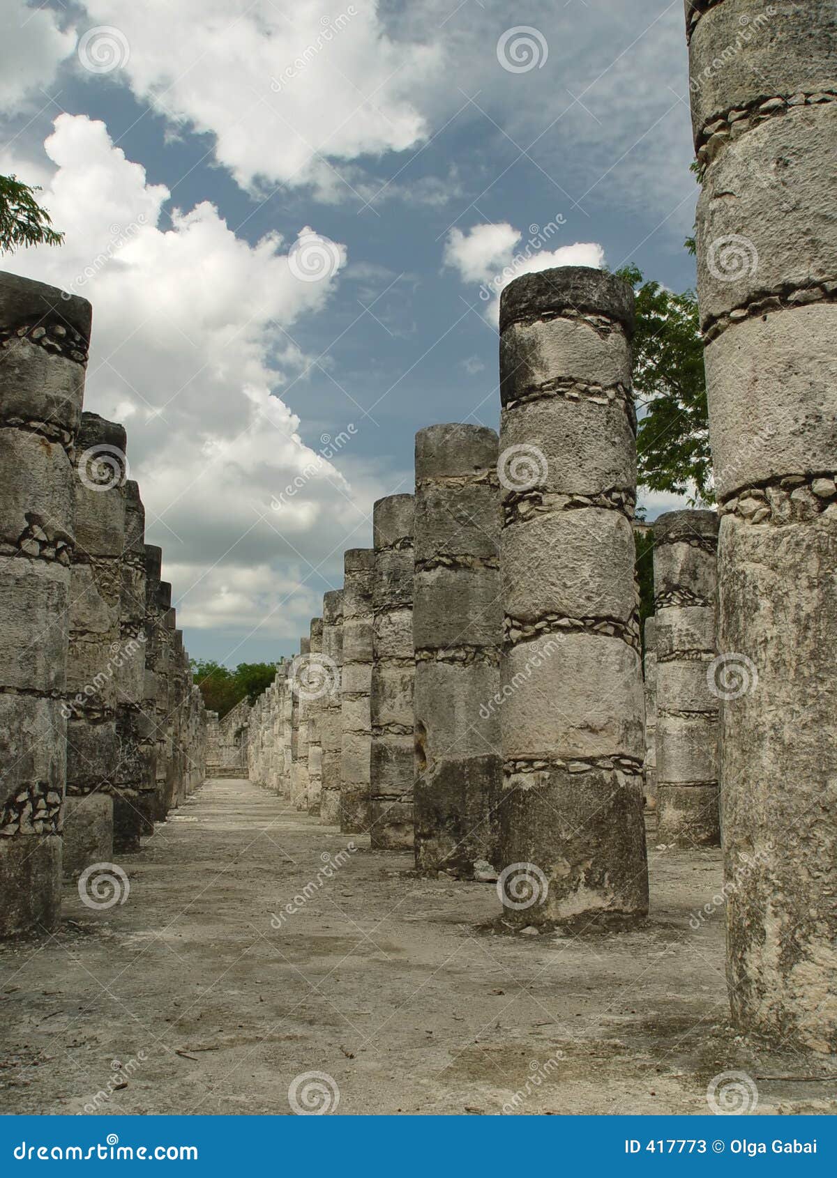 Ancient mayan columns stock image. Image of heritage, blocks - 417773