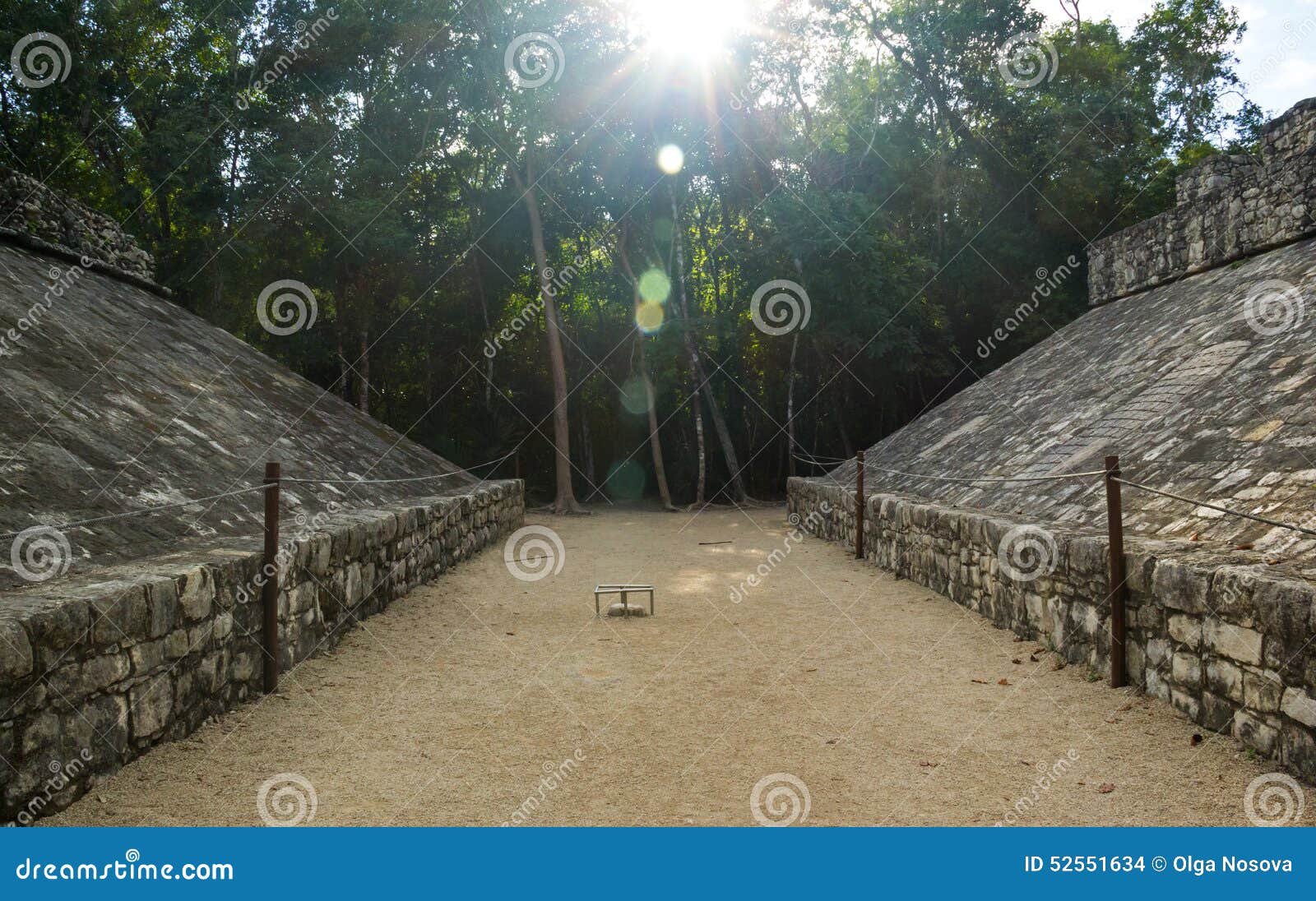 Ancient Mayan Construction in the Evening, Mexico Stock Photo - Image ...