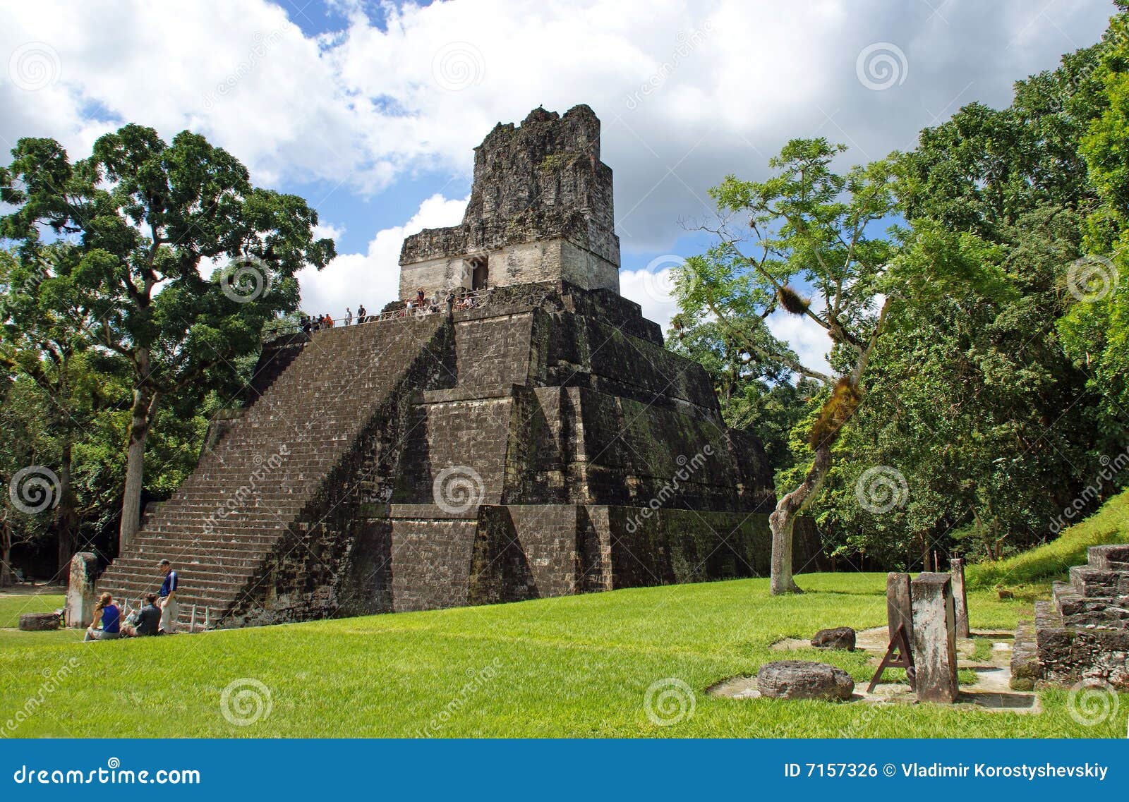 Ancient Mayan pyramid stock photo. Image of stone, attraction - 7157326